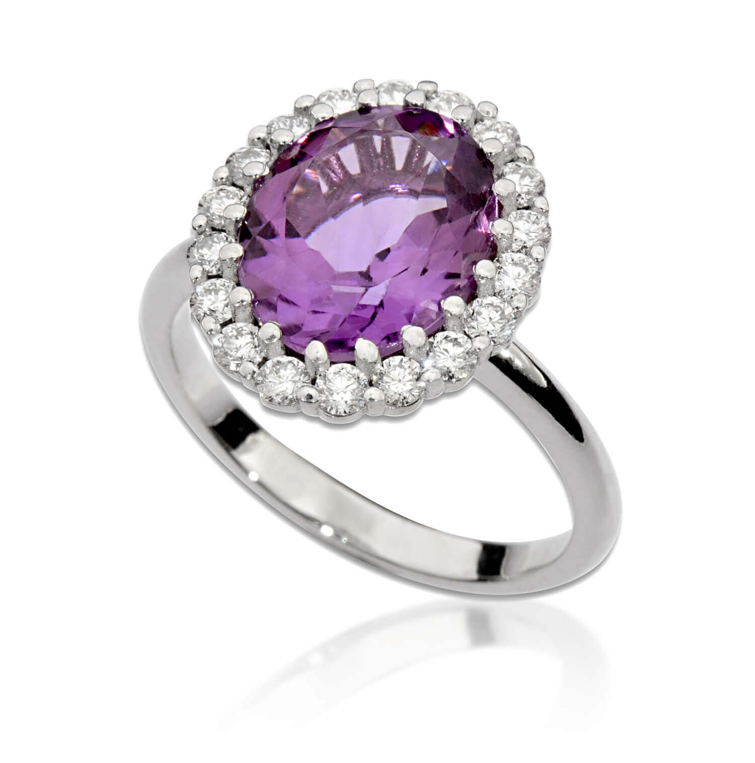 Diamond and Amethyst Gemstone Ring - DESTINY - DIAMOND HOUSE