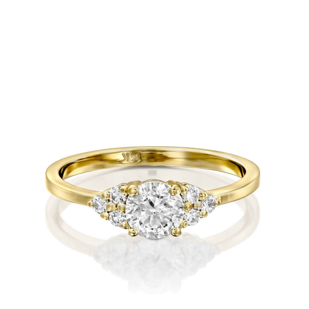 Classic Unique Diamond Engagement Ring - LEDA - DIAMOND HOUSE