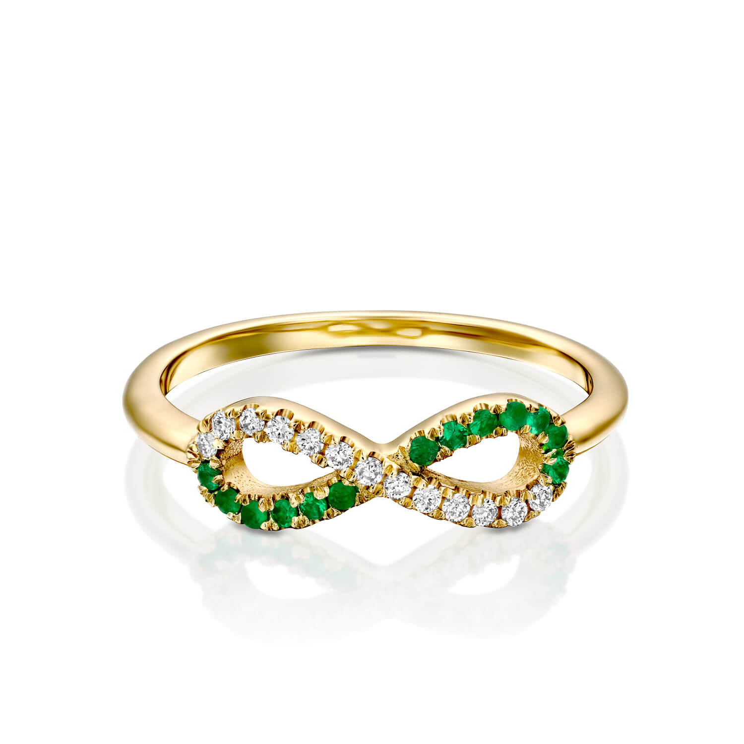 Emerald and Diamond Infinity Ring - DIAMOND HOUSE