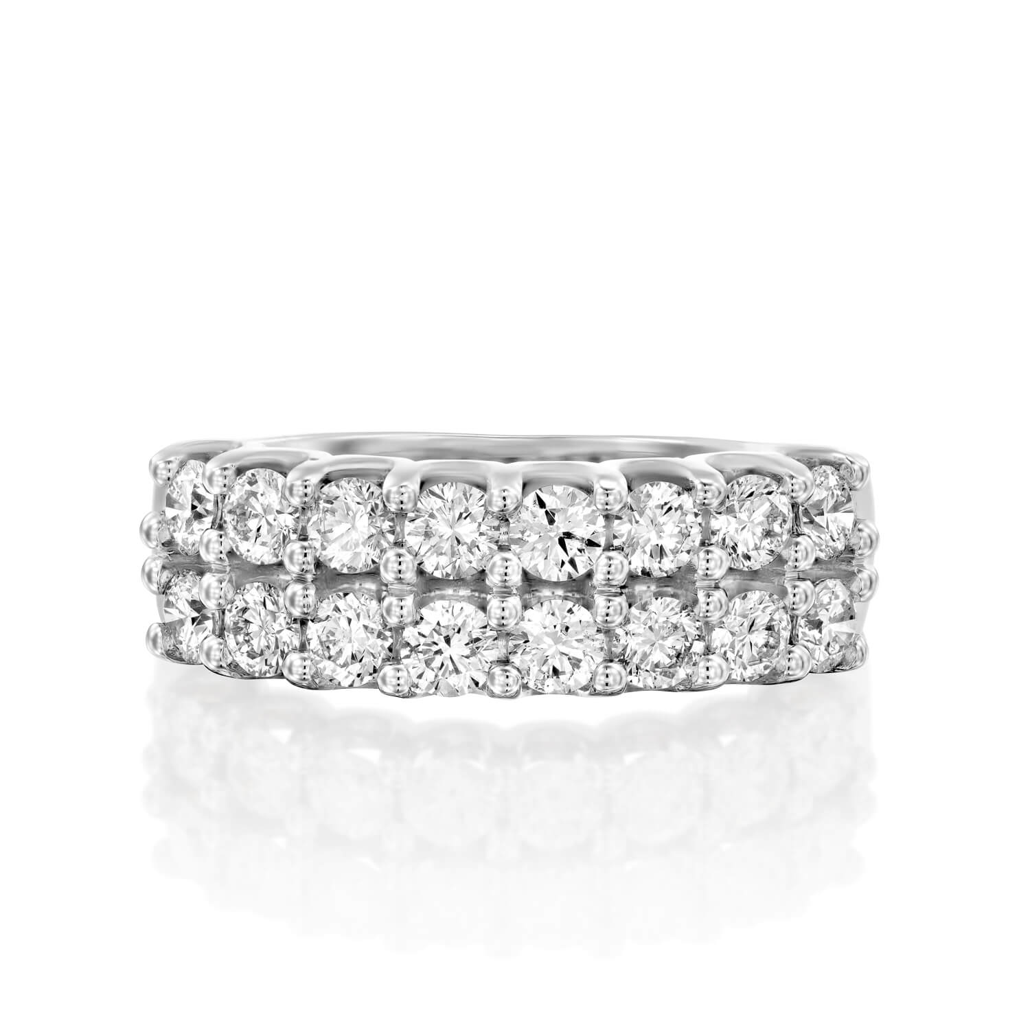 Elegant Two Row Diamond Ring - DIAMOND HOUSE