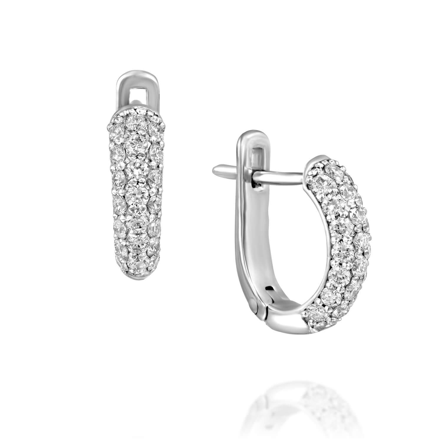 Round Diamond Hoop Earrings - DIAMOND HOUSE