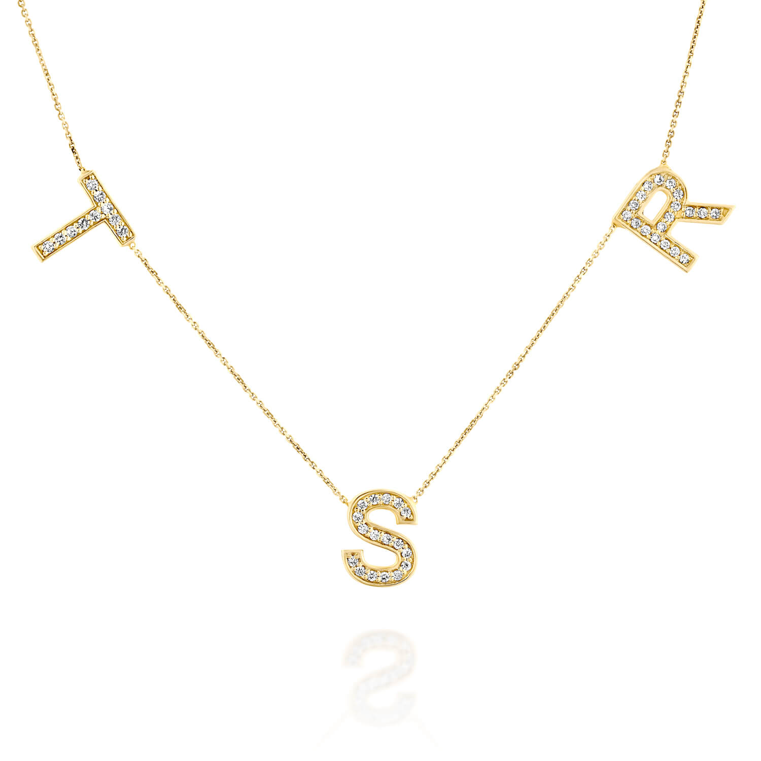 Three Letters Diamond Necklace - DIAMOND HOUSE