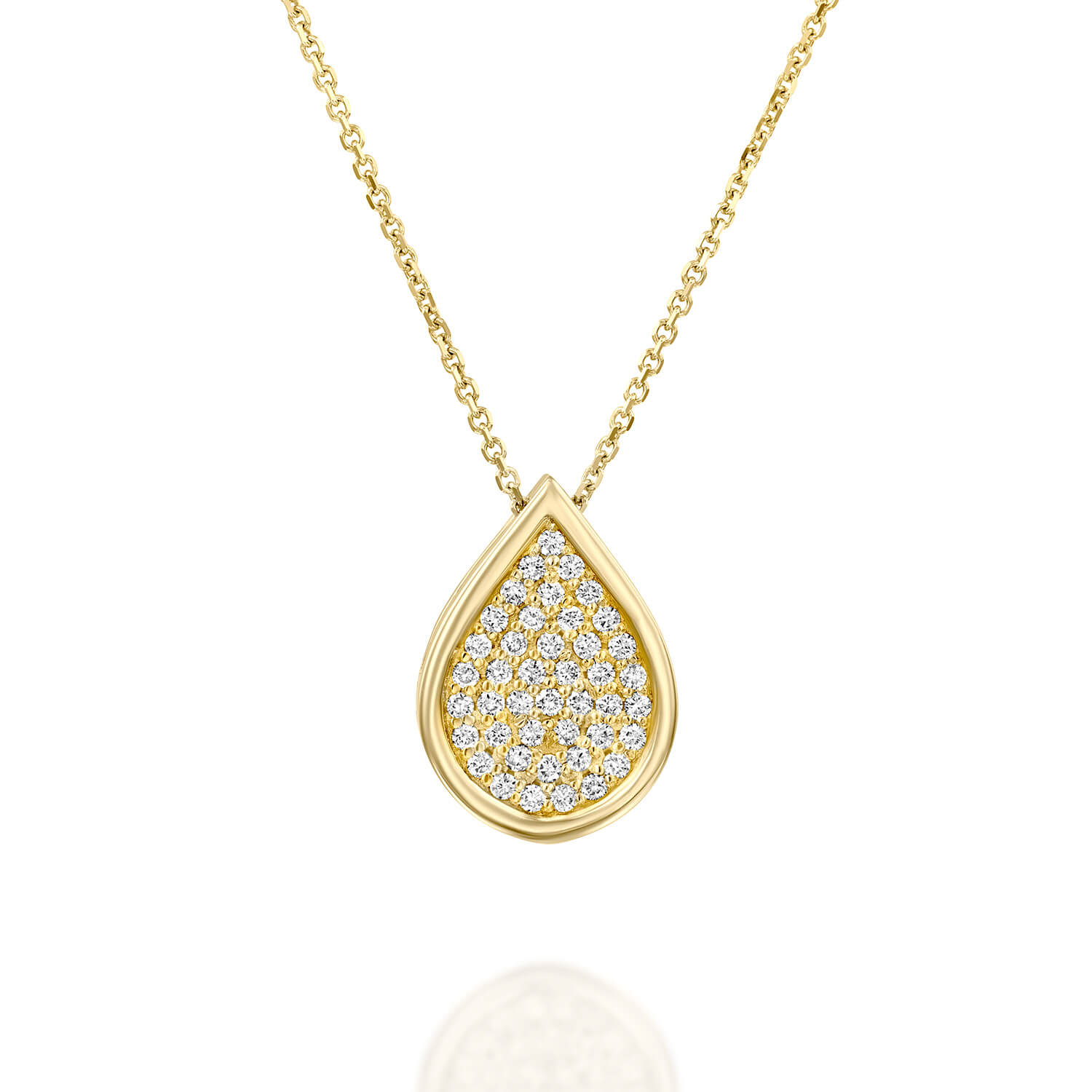 Drop Shape Diamond Pendant With Frame - DIAMOND HOUSE
