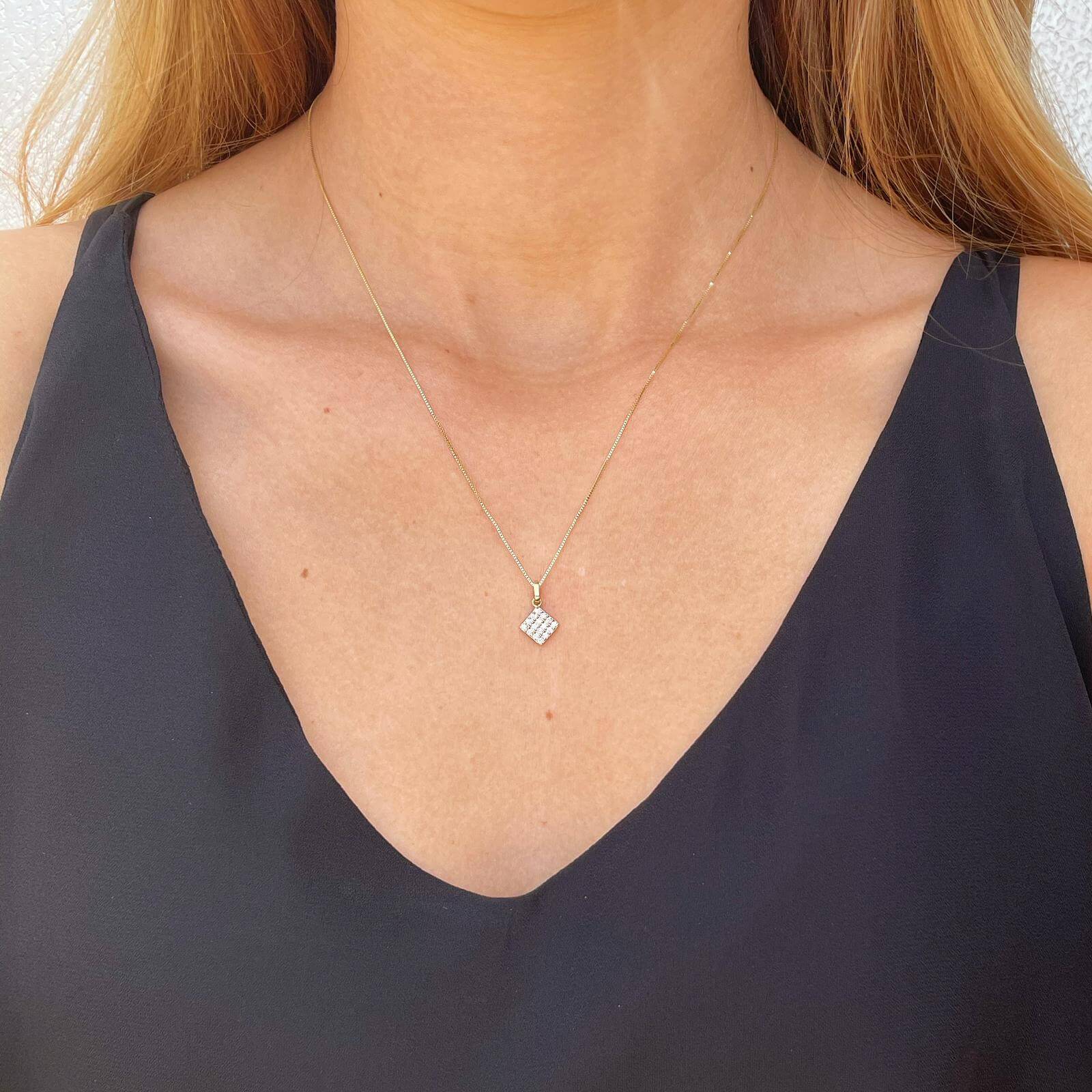 Square Diamond Pendant - DIAMOND HOUSE