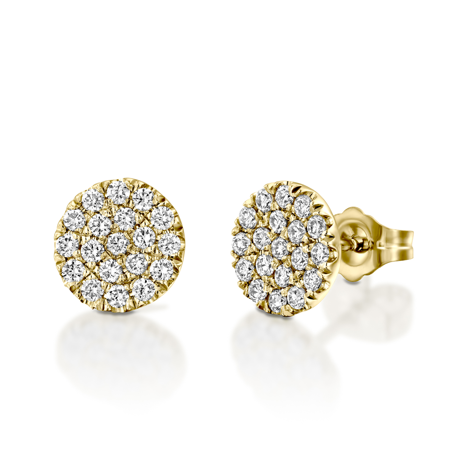 Round flat diamond earrings - DIAMOND HOUSE